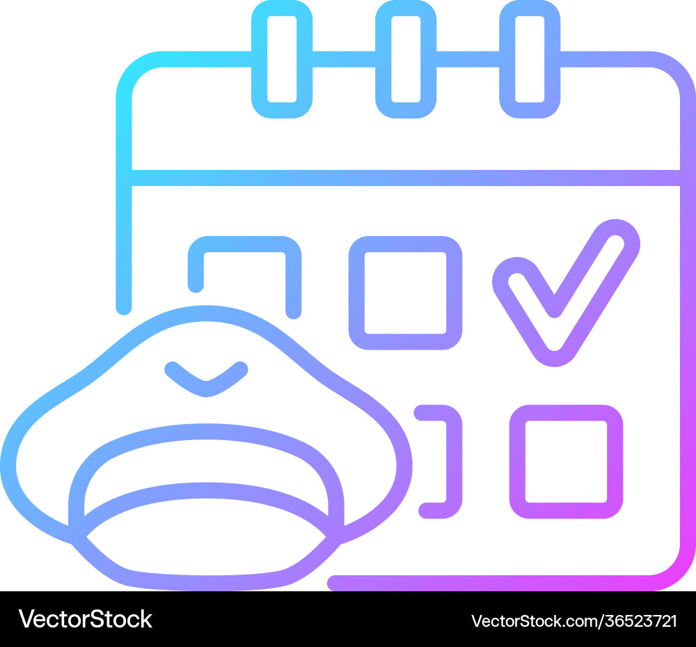 Crew scheduling gradient linear icon Royalty Free Vector