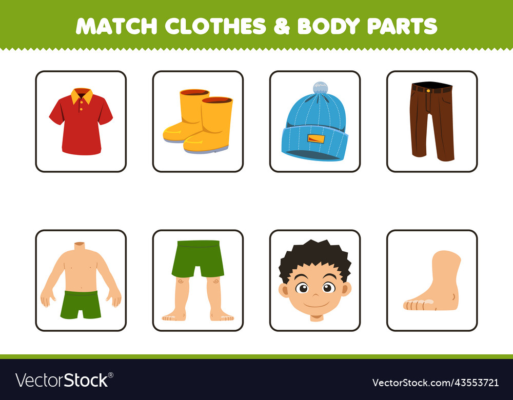 Education game for children match clothes Vector Image