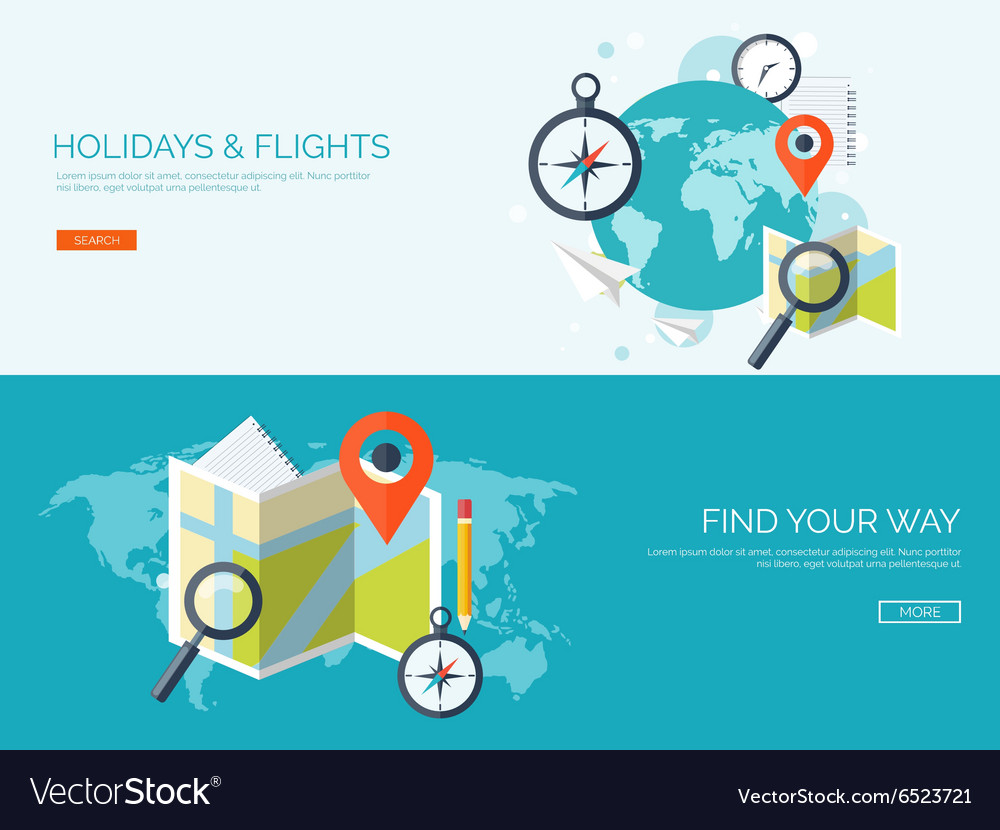 Flat background navigation Royalty Free Vector Image