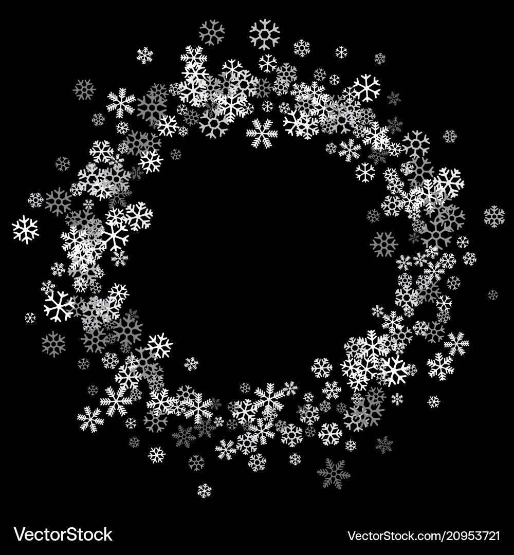 Frame or border of random scatter snowflakes Vector Image