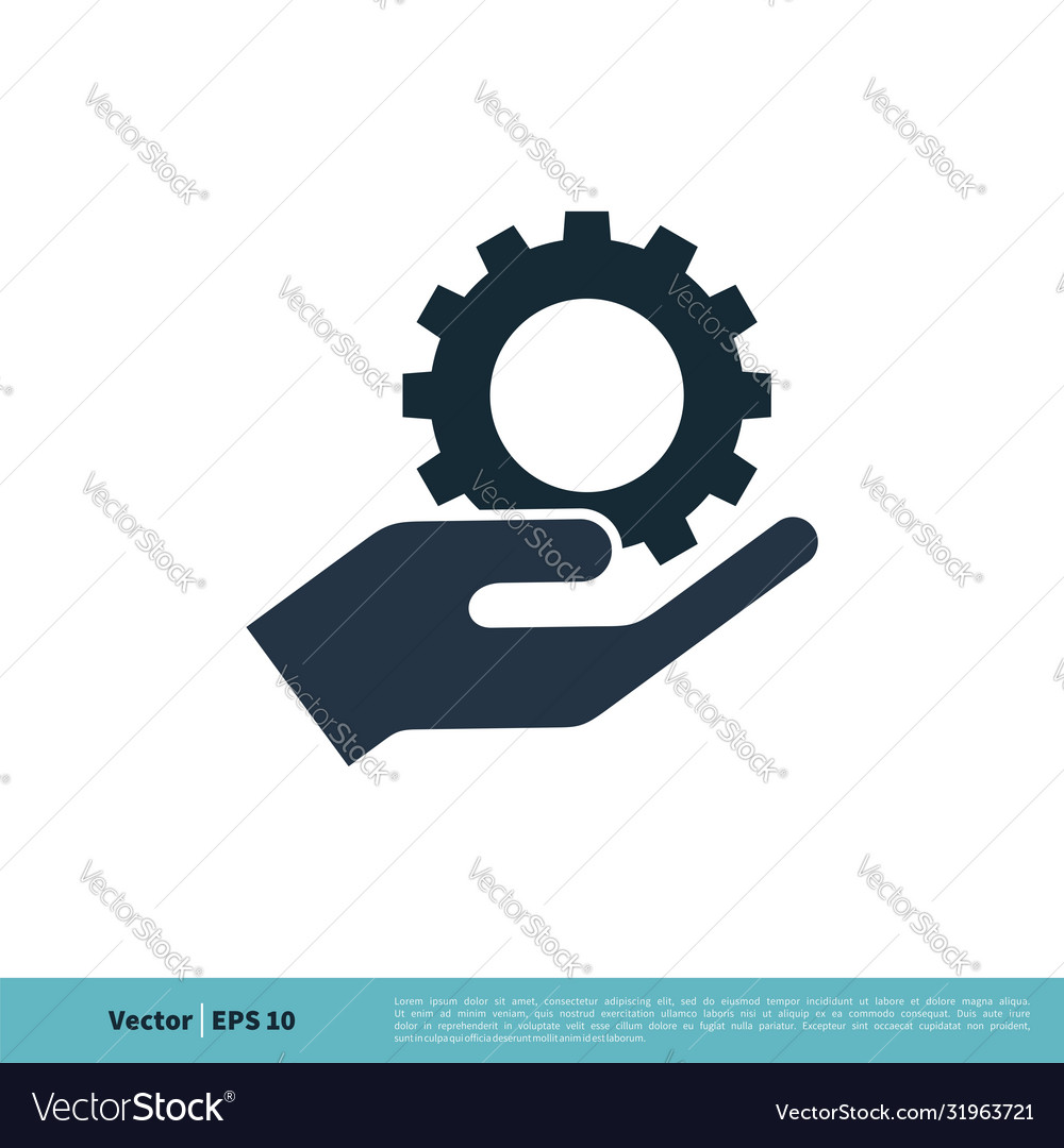 Gear hand icon logo template design eps 10 Vector Image Gear hand icon logo template design eps 10 Vector Image