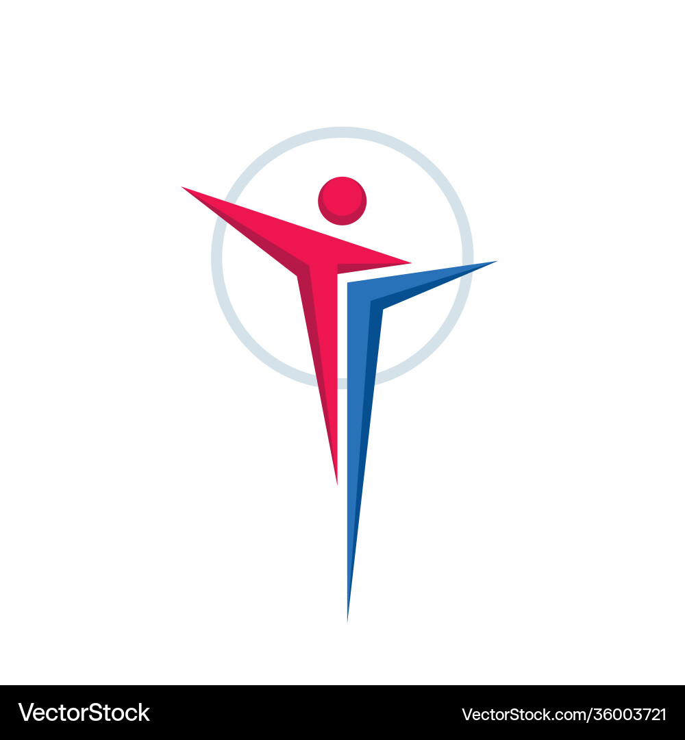Human character - logo template concept Royalty Free Vector