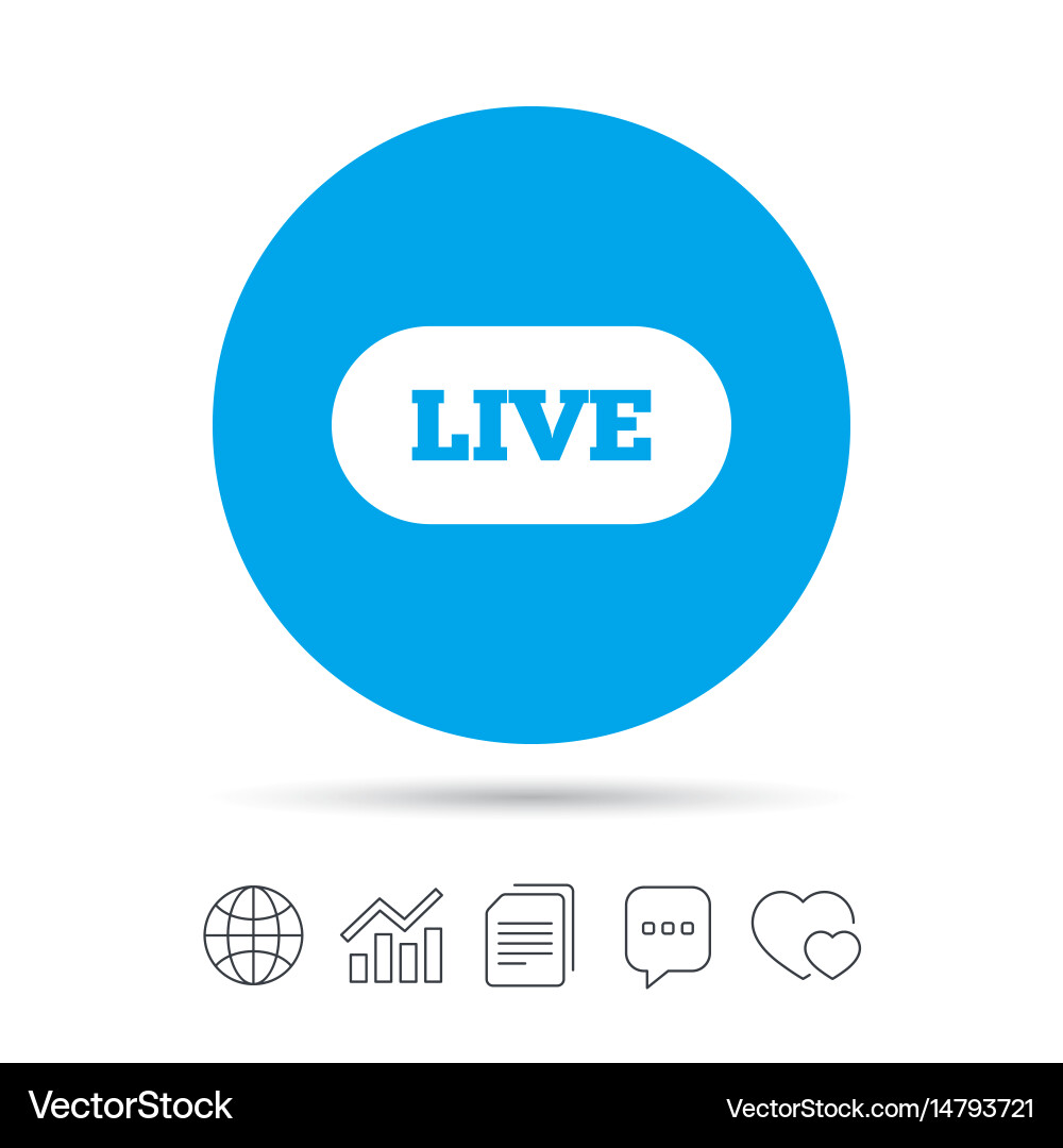 Live sign icon on air stream symbol Royalty Free Vector