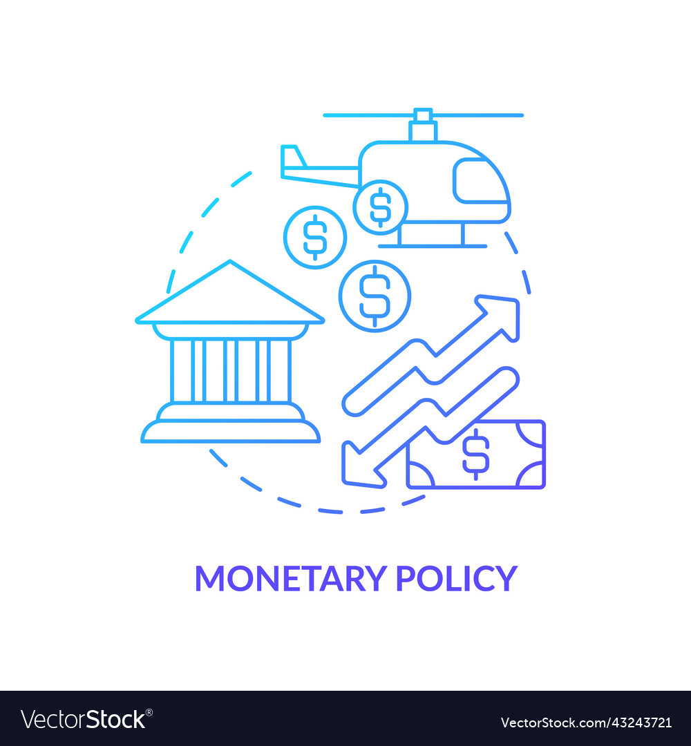 Monetary policy blue gradient concept icon Vector Image