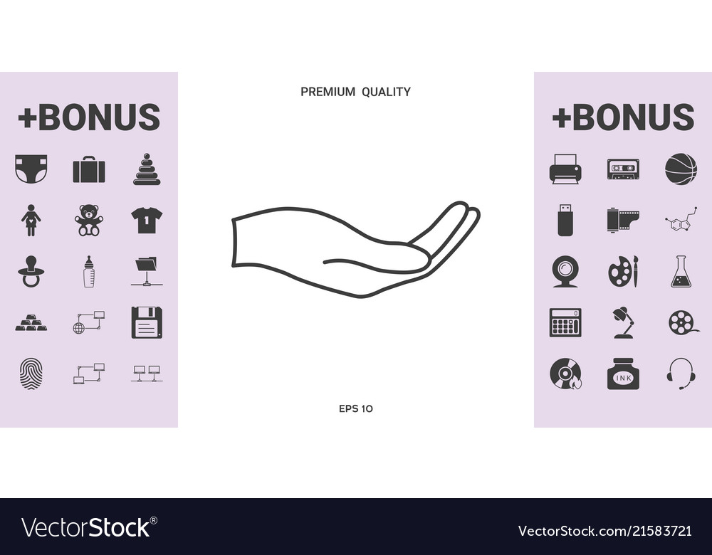Open hand - line icon Royalty Free Vector Image