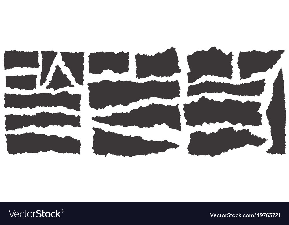 Paper rectangle with rough edge torn shapes Vector Image