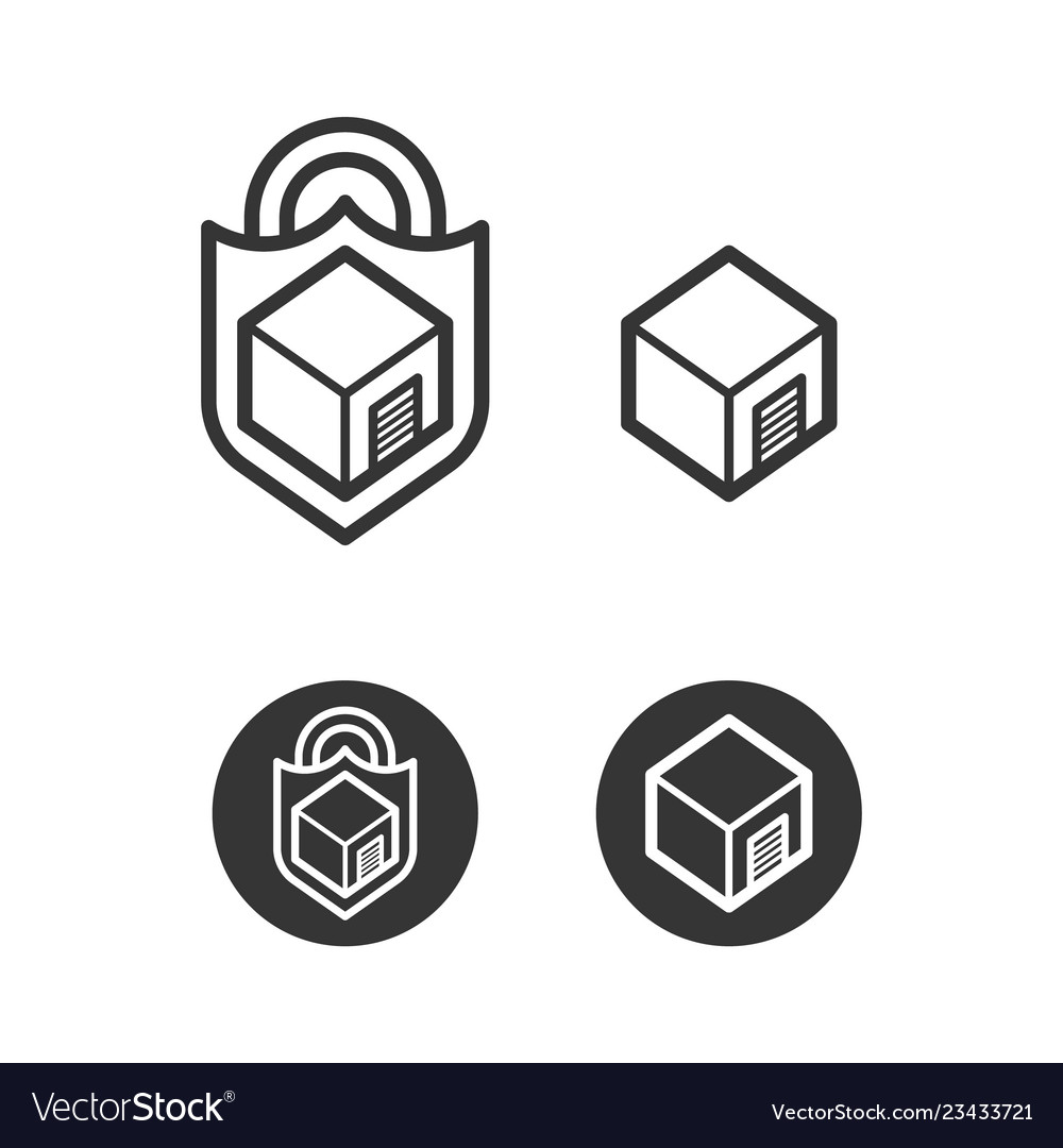 Self storage cube logo icon Royalty Free Vector Image