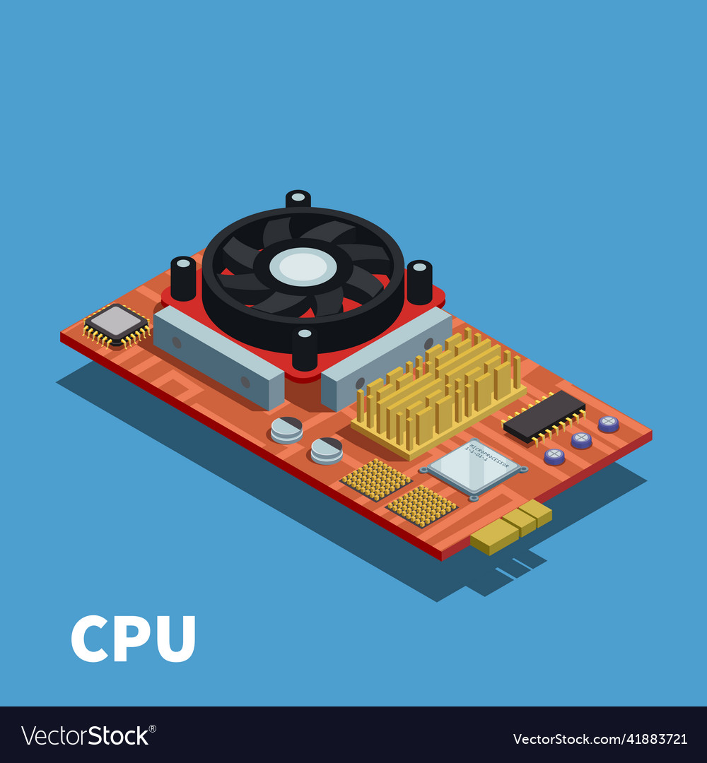 Semiconductor isometric poster Royalty Free Vector Image