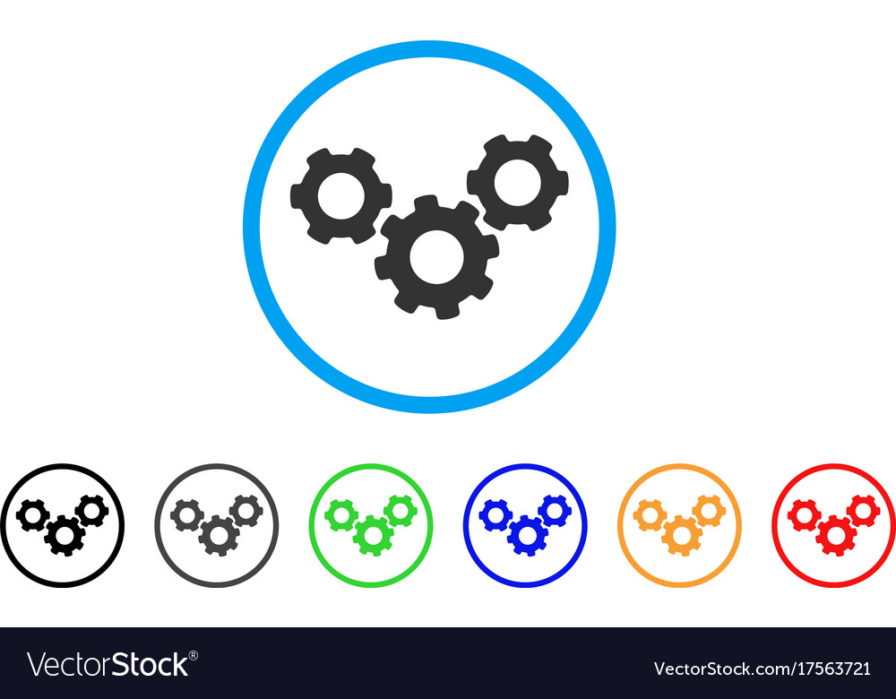 System gears rounded icon Royalty Free Vector Image System gears rounded icon Royalty Free Vector Image