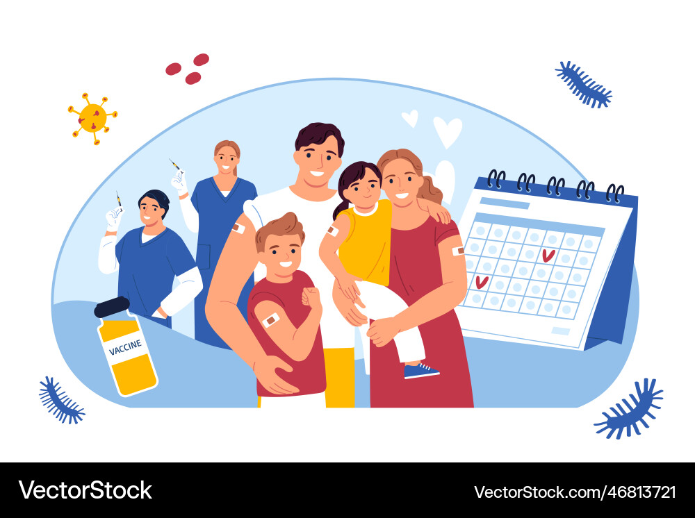 Vaccination flat concept Royalty Free Vector Image