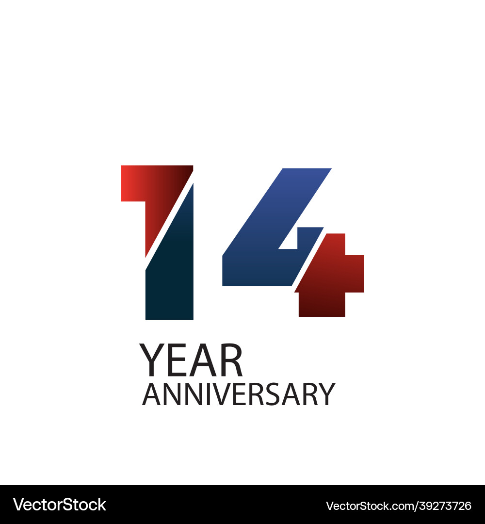 14th anniversary event party numbers template Vector Image