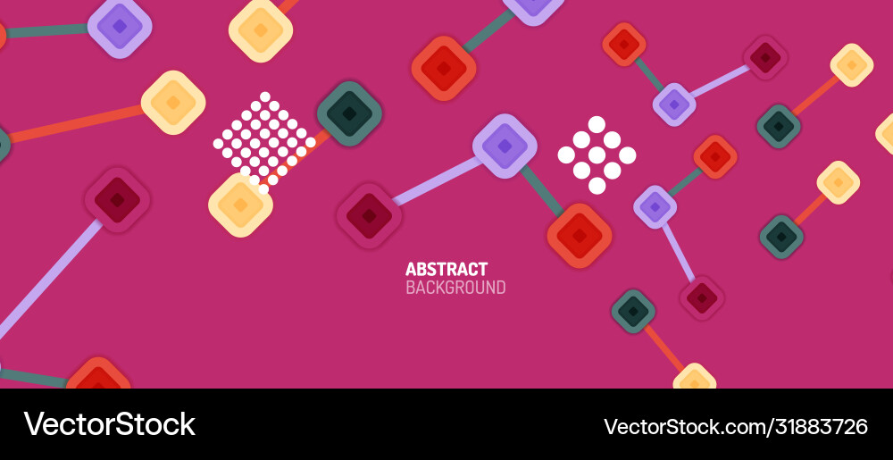 Abstract square dot connections flat style Vector Image