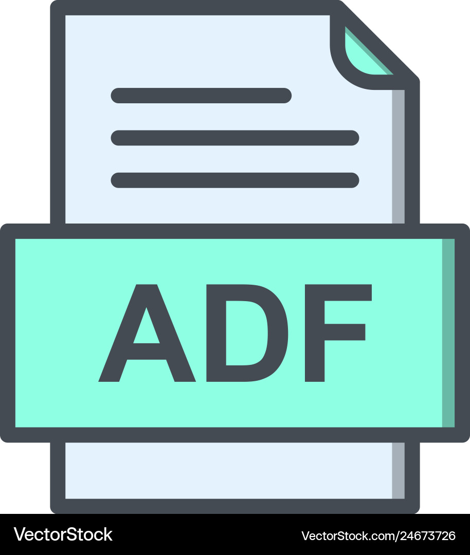 Adf file document icon Royalty Free Vector Image
