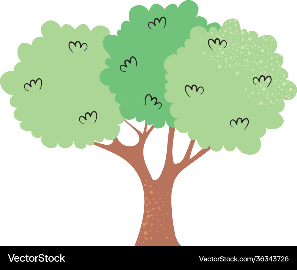 Beautiful green tree icon colorful design Vector Image