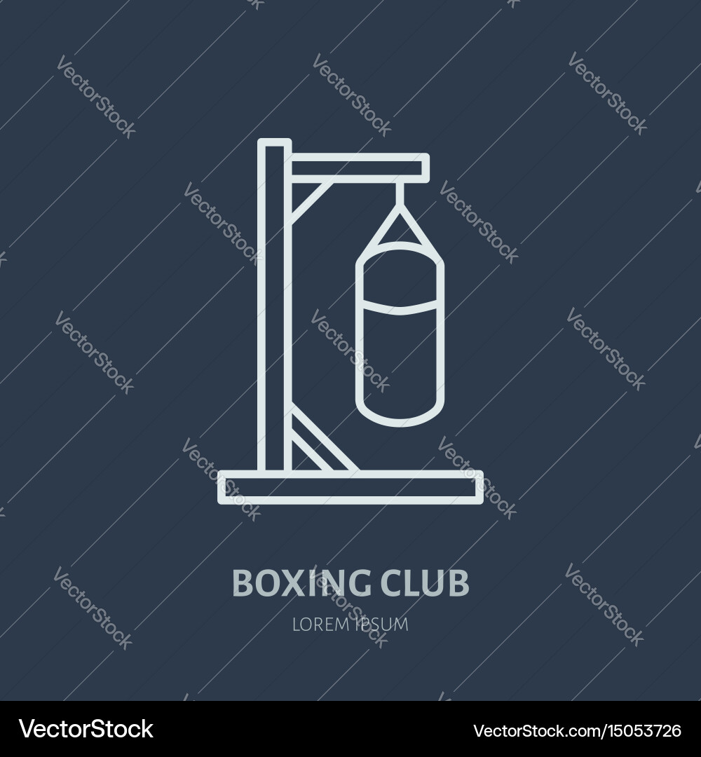 Boxing line icon punching bag logo Royalty Free Vector Image