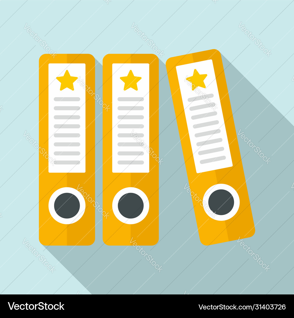 Business office folders icon flat style Royalty Free Vector