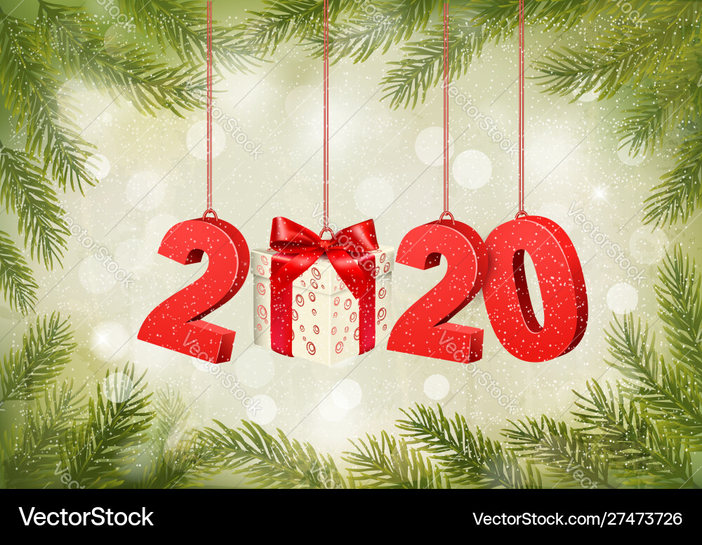 Christmas holiday background with a 2020 Vector Image