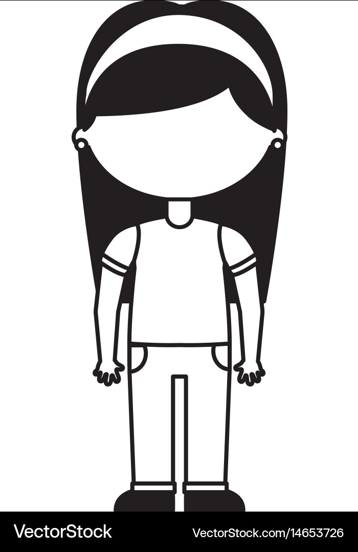 Cute little girl student Royalty Free Vector Image