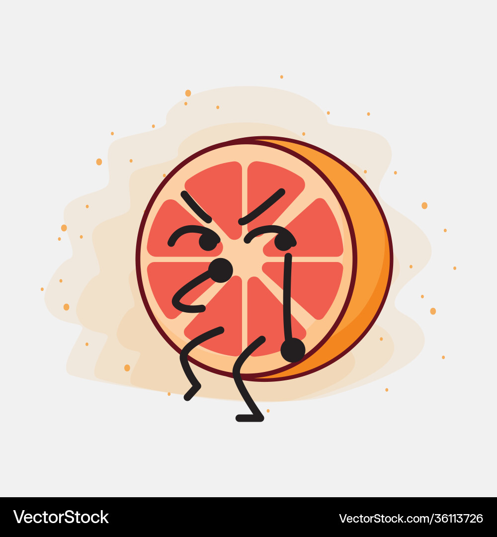 Cute orange grapefruit mascot character Royalty Free Vector