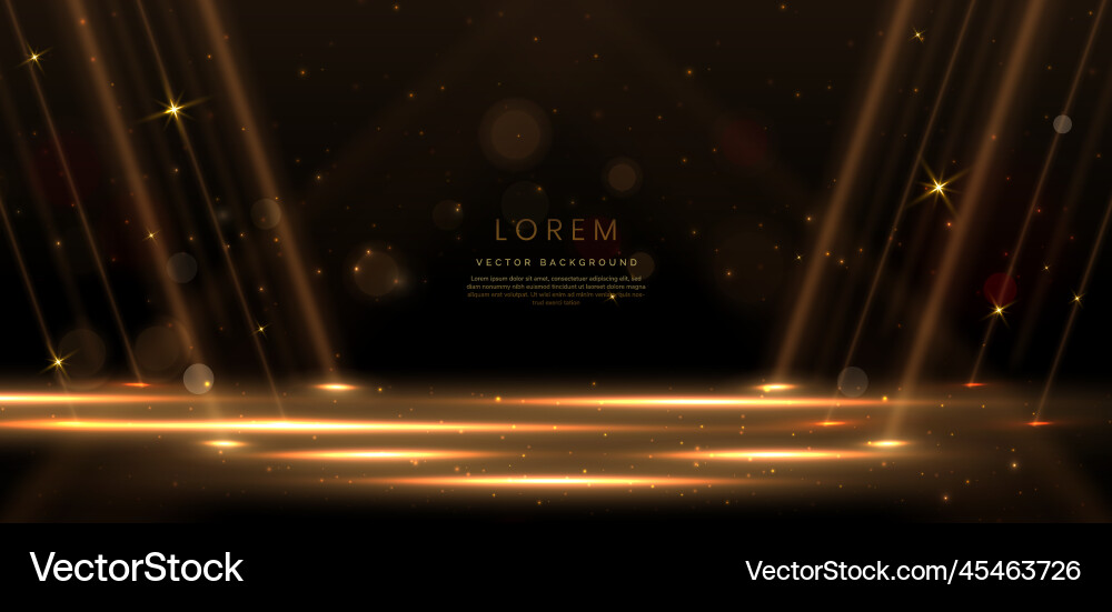 Elegant golden stage horizontal glowing Royalty Free Vector