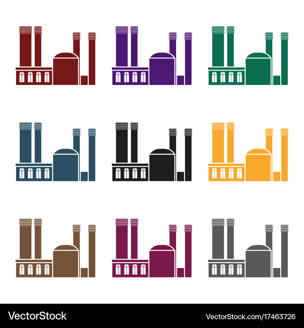 Factory icon in black style isolated on white Vector Image
