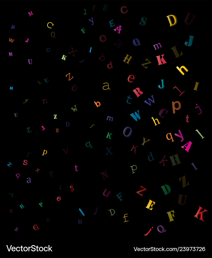 Falling colorful letters english alphabet Vector Image