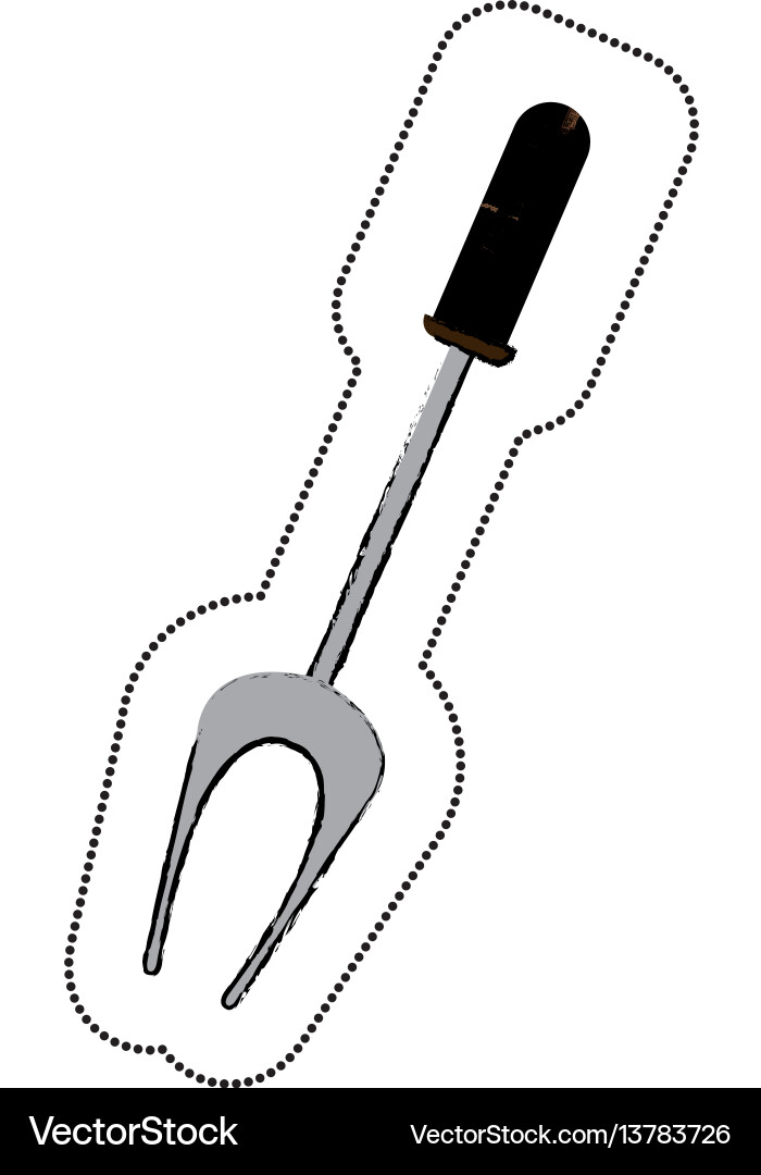 Fork grill cutlery icon Royalty Free Vector Image