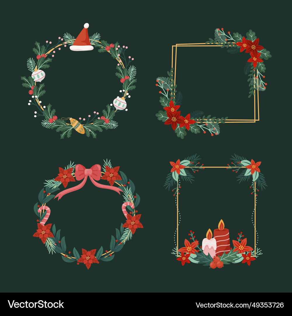 Frame template christmas season celebration Vector Image