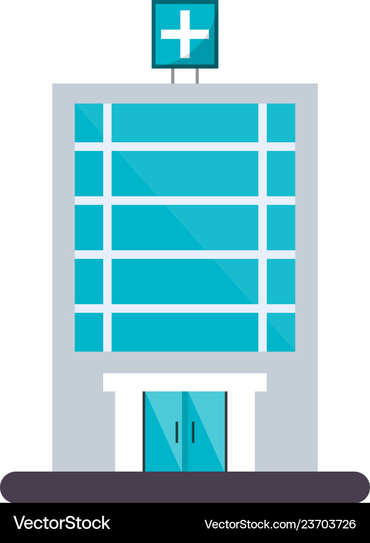 Hospital building symbol Royalty Free Vector Image