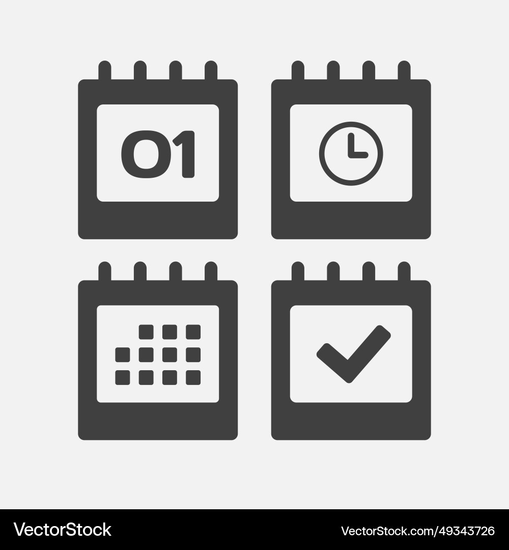 Icon page calendar - 1 day agenda timer done Vector Image