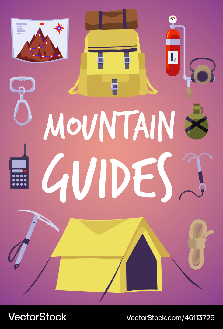 Mountain guides and climbing instructors banner Vector Image