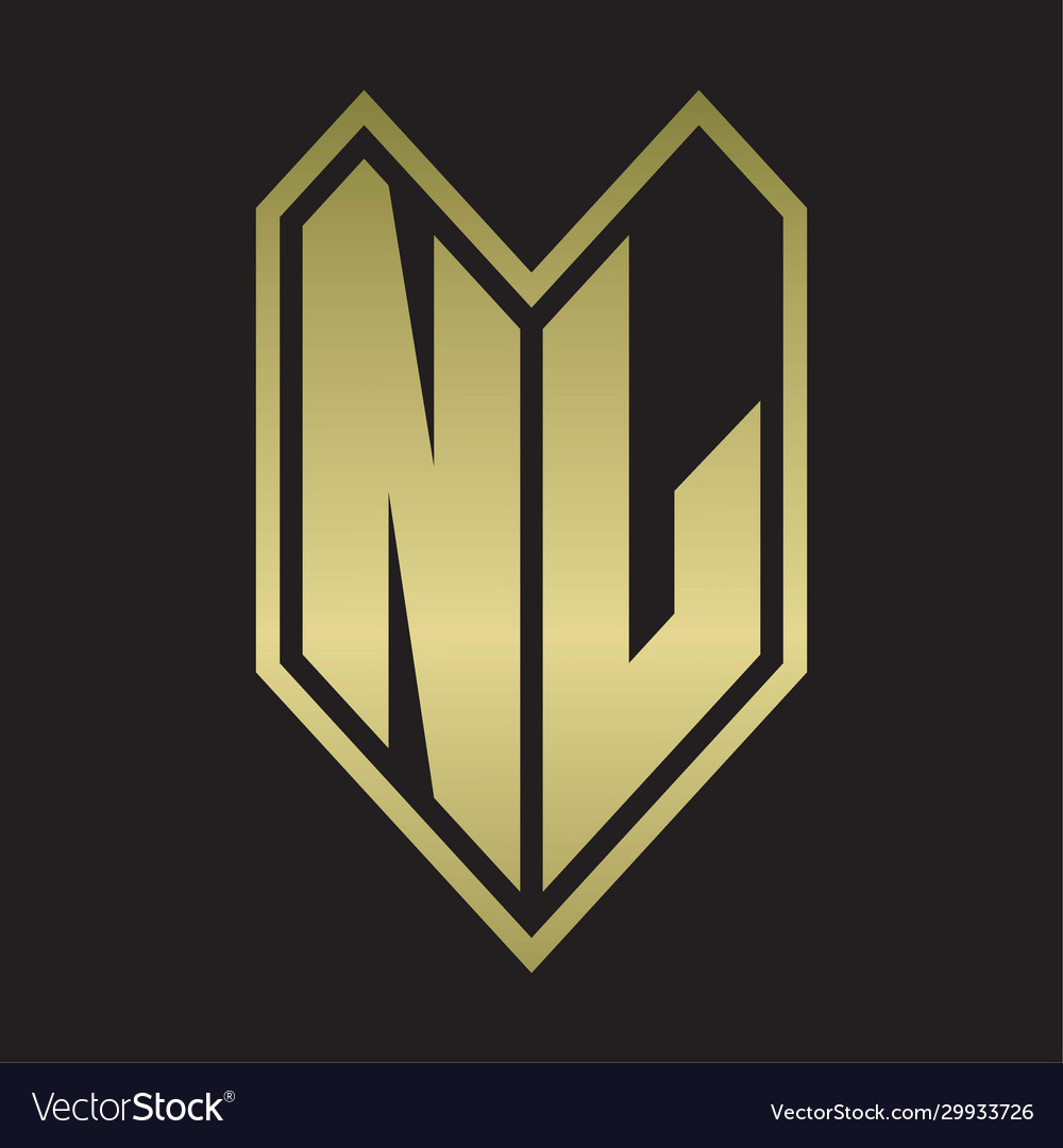 Nl logo monogram with emblem line style isolated Vector Image