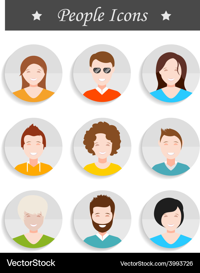 Set of avatar in style flat design Royalty Free Vector Image