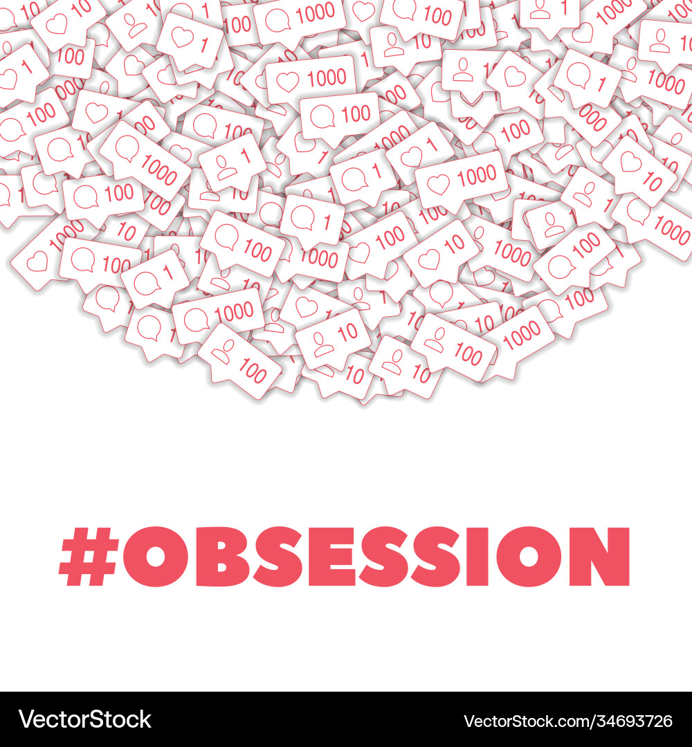 Social media icons obsession concept Royalty Free Vector