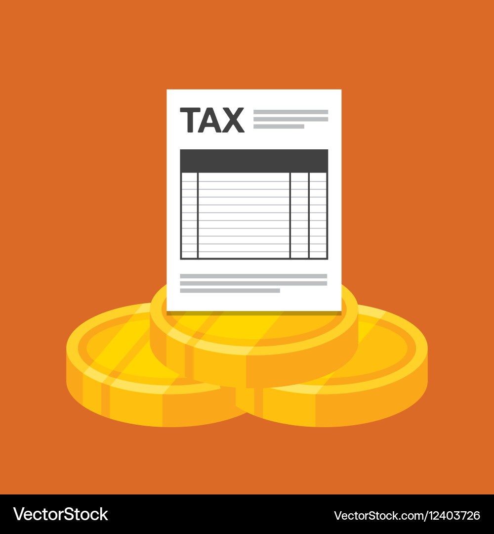 Tax time flat line icons Royalty Free Vector Image