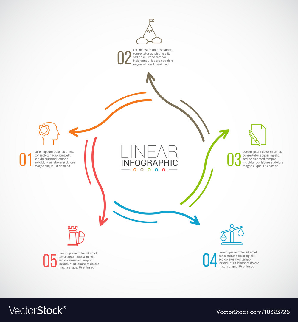 Thin line flat element for infographic Royalty Free Vector