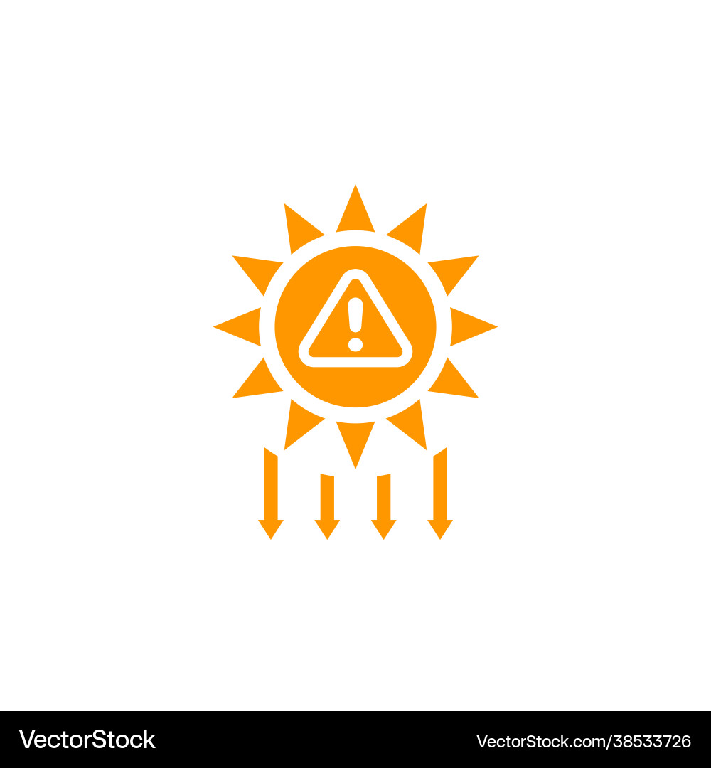 Uv radiation warning and solar ultraviolet icon Vector Image