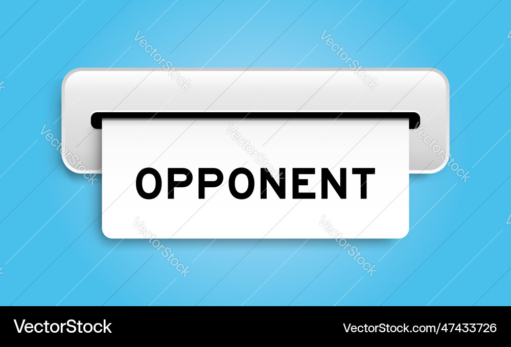 White coupon banner with word opponent from Vector Image