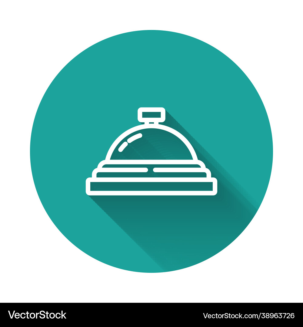 White line hotel service bell icon isolated Vector Image