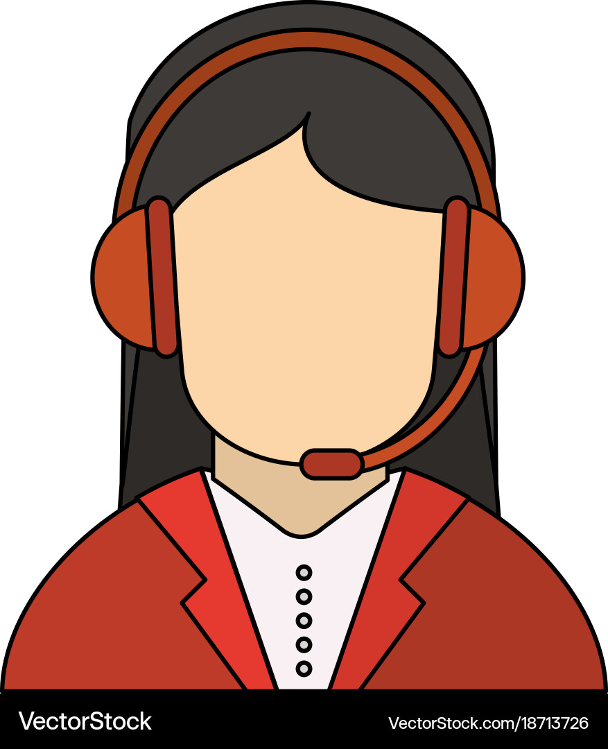 Woman call center Royalty Free Vector Image - VectorStock