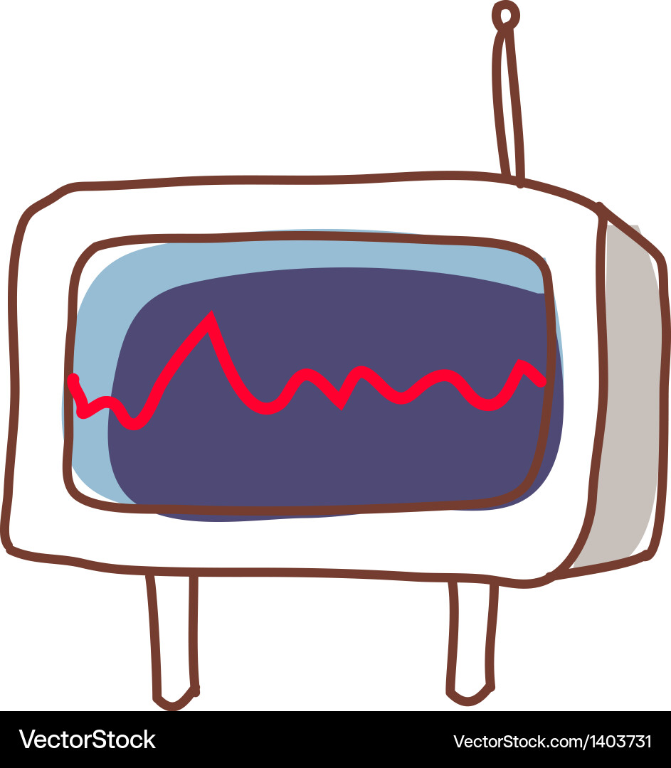 A monitor with wave Royalty Free Vector Image - VectorStock