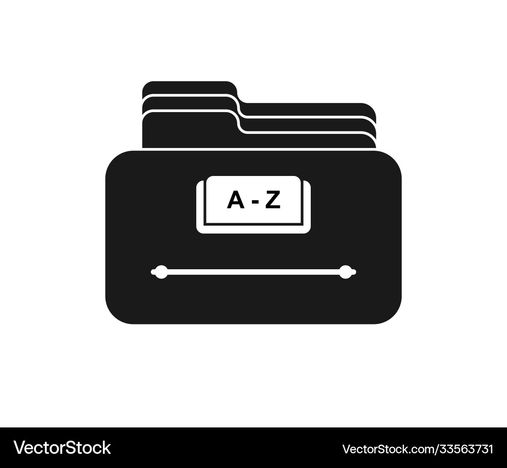 Card file icon silhouette in flat style isolated Vector Image