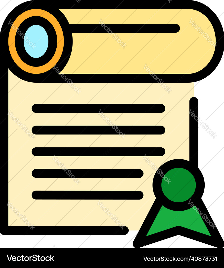College degree icon color outline Royalty Free Vector Image