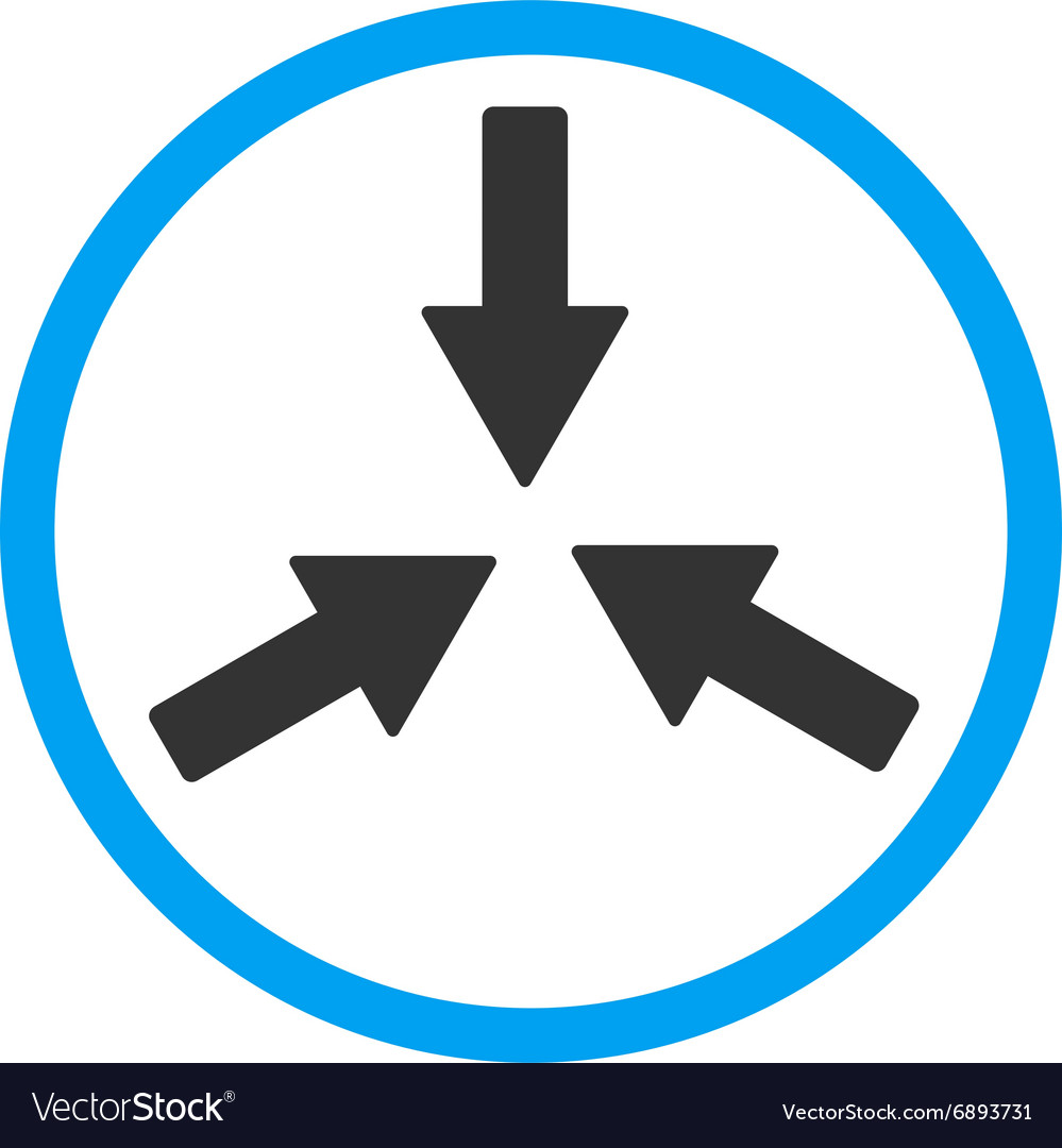 Collide arrows rounded icon Royalty Free Vector Image