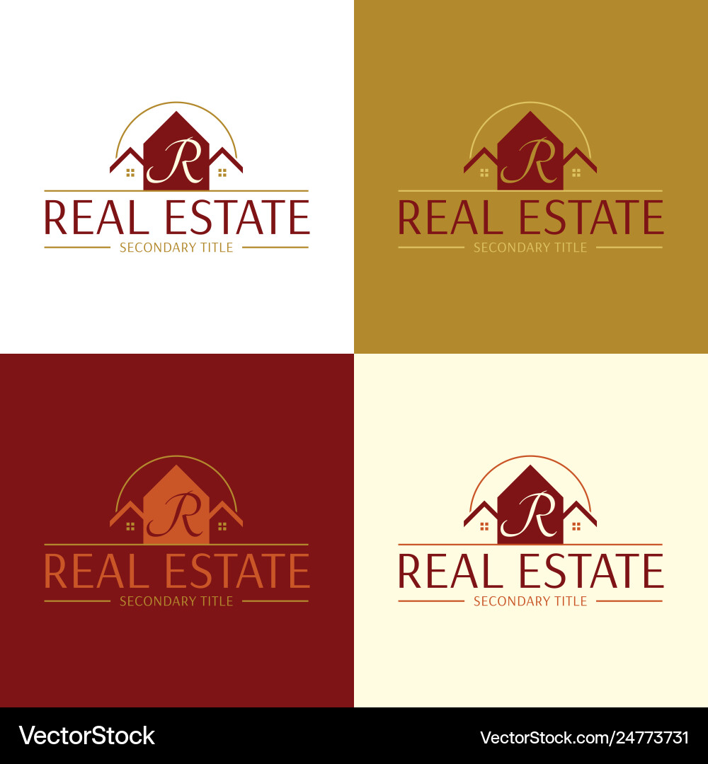 Elegant real estate logo Royalty Free Vector Image