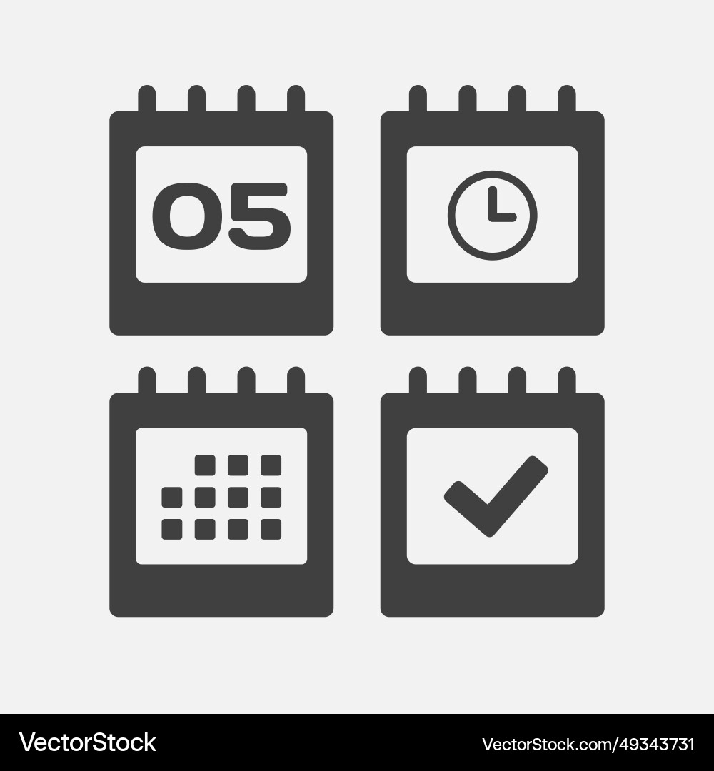 Icon page calendar - 5 day agenda timer done Vector Image