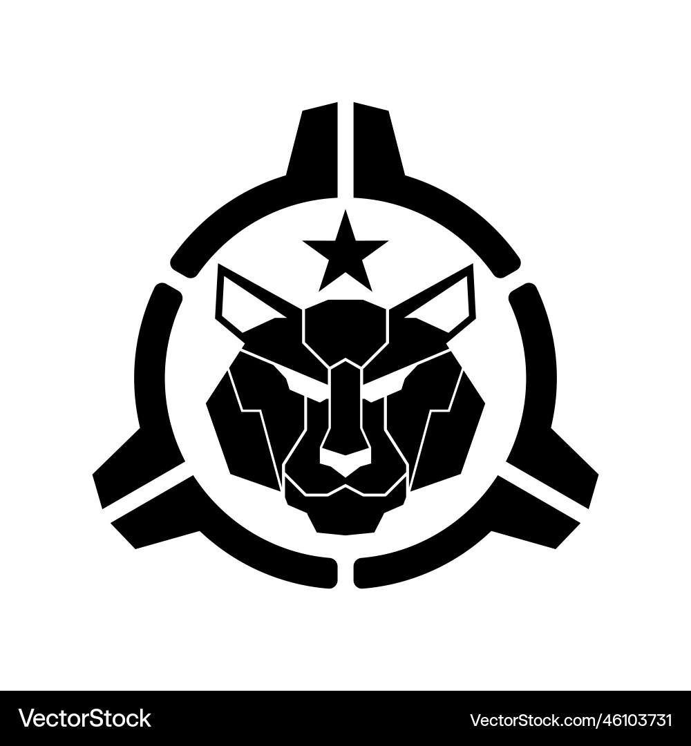Logo tiger head tactical military design Vector Image
