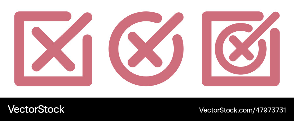 Marks are red in squares and circles no vote Vector Image