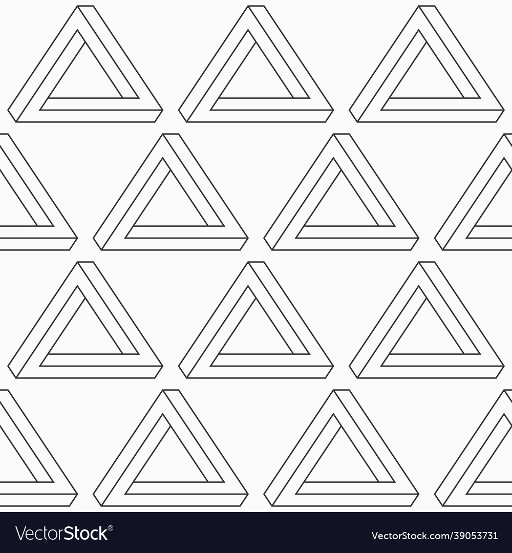 Seamless pattern with impossible black triangles Vector Image