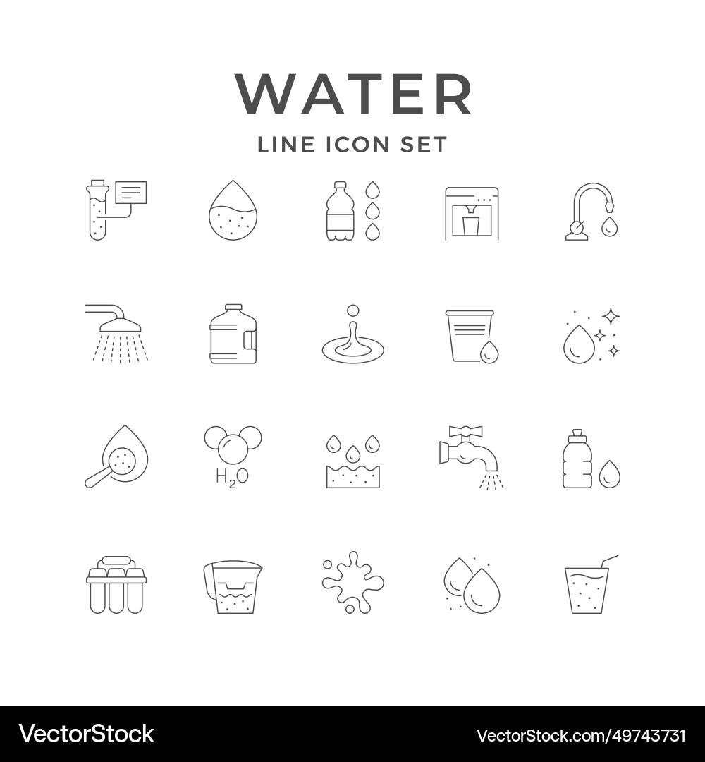 Set line icon of water Royalty Free Vector Image